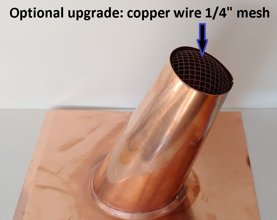 Copper Roof Vent Cap With Jack Copper Roof Dryer Vent/Exhaust Vent (4"