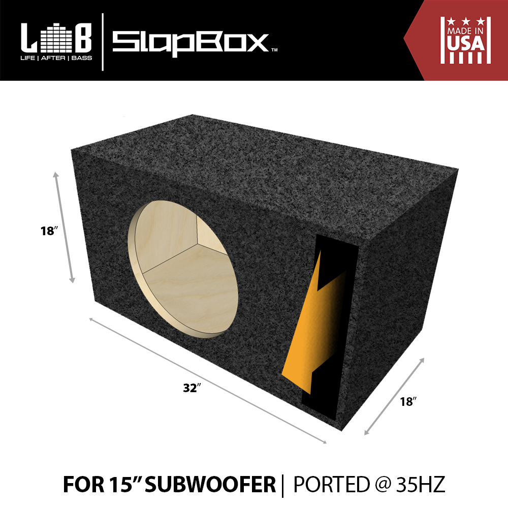 3.7 ft³ @ 35Hz Custom-Ported ¾” MDF Enclosure w/ 1” MDF Baffle for 15 ...