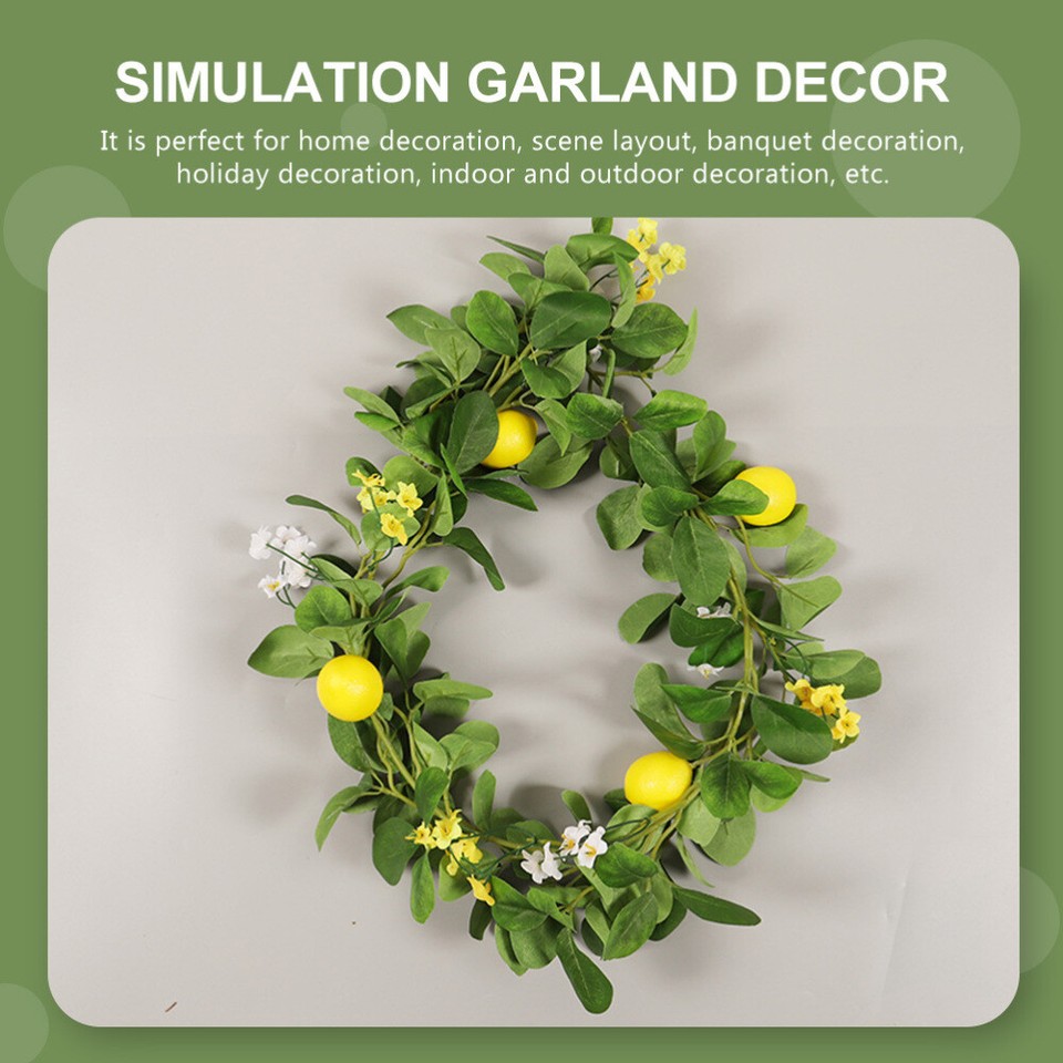 artificial Front Door Garland Artificial Lemon Rattan Decor Hanging ...