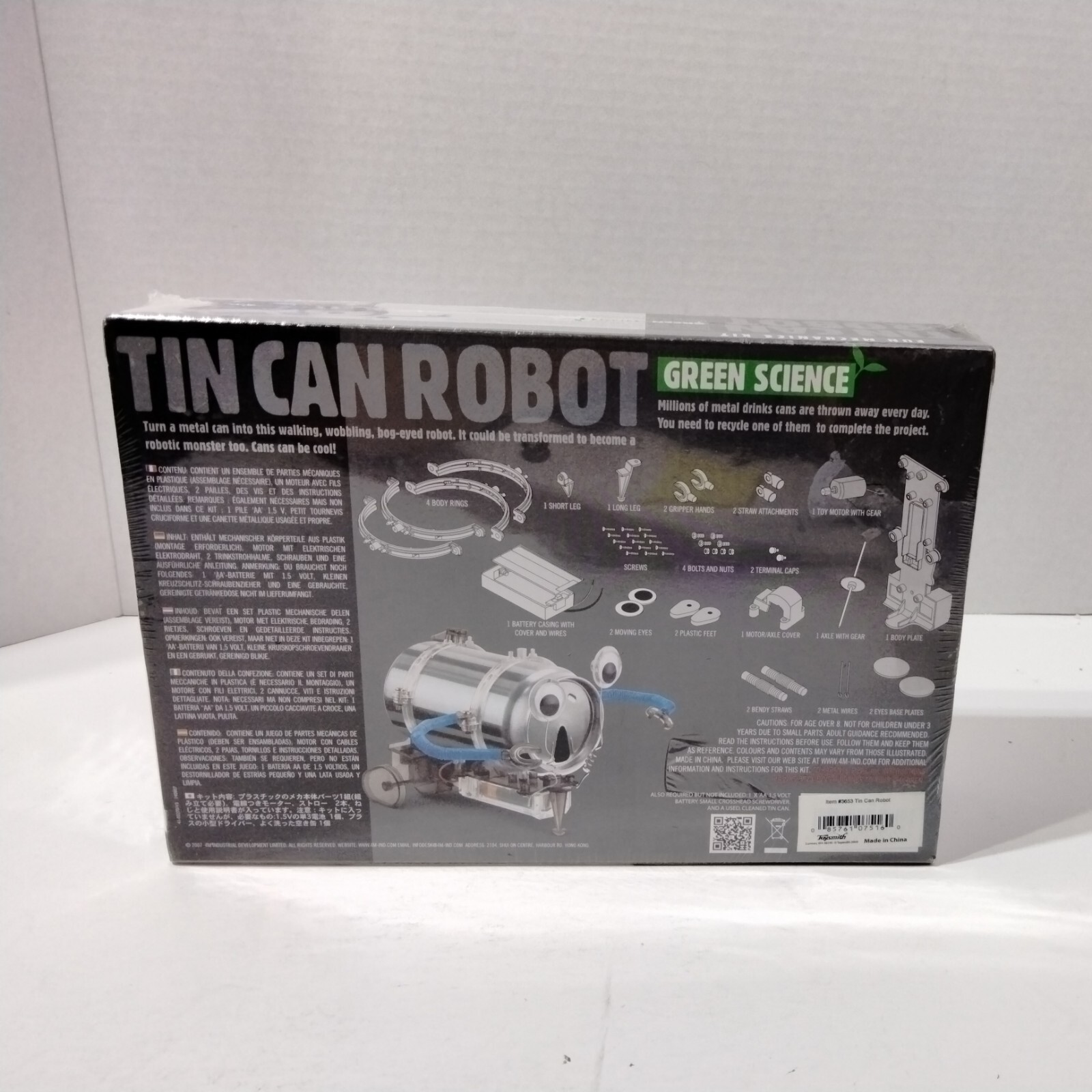 4M Tin Can Robot Fun Mechanics Kit Toysmith Green Science Educational ...