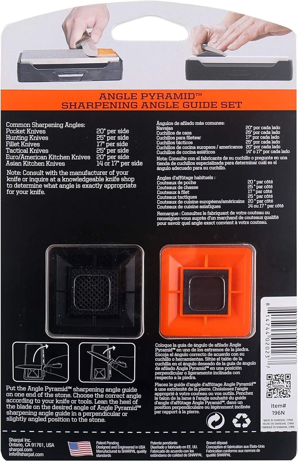 SHARPAL 196N Angle Pyramid Whetstone Knife Blade Sharpener Sharpening ...