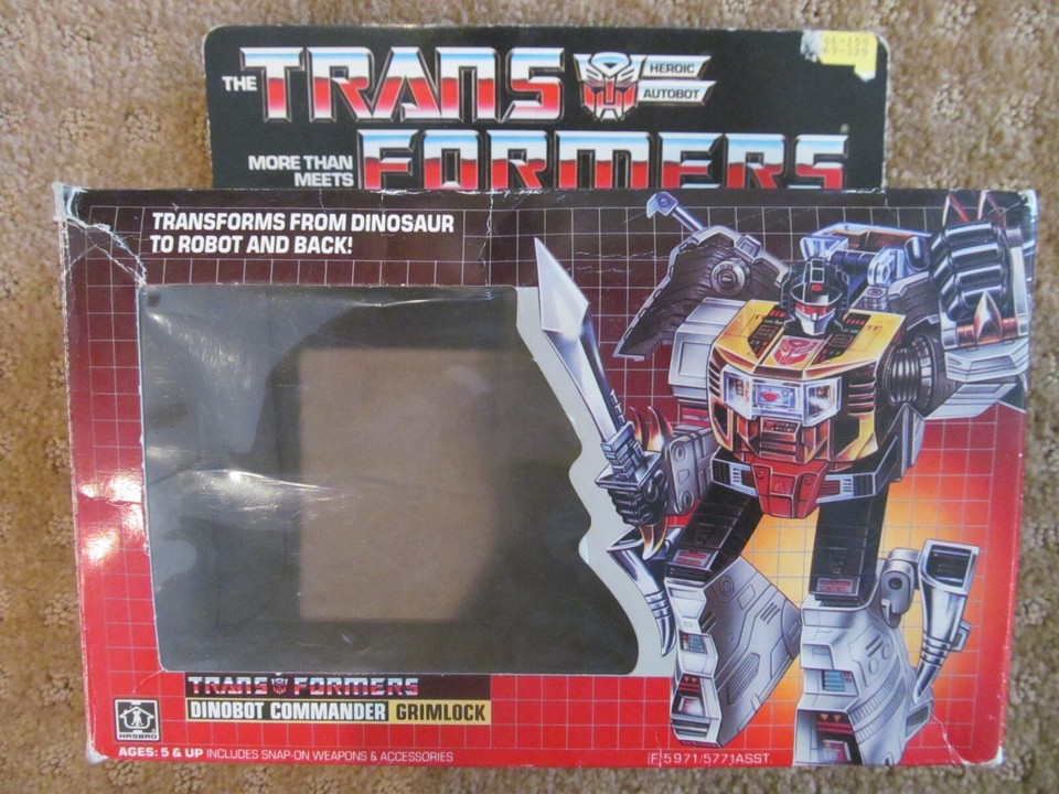1984 Transformers G1 Grimlock Dinobot in Original Uncut Box - Complete ...