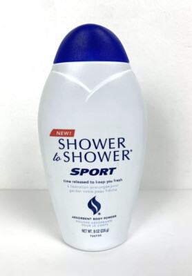 SHOWER TO SHOWER Sport Time Released Absorbent Body Powder W/ Talc 8 Oz ...