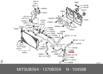 Genuine OE Pipe Radiator 1370B204 For Mitsubishi 1370-B204 | eBay