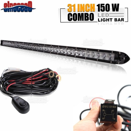 30" 150W Front Grille LED Light Bar + Wiring For Ford F250 F350 450 ...