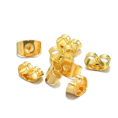 Earring Push Backs Studs Stoppers Gold Alloy Butterfly Pin Stop ...