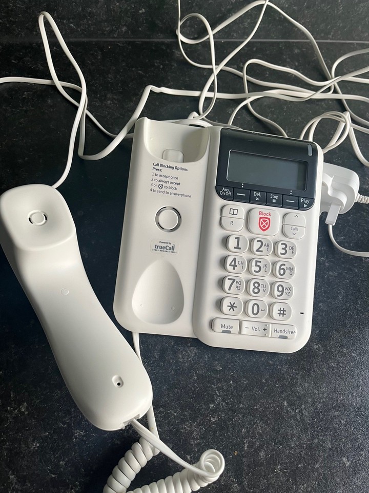 BT Decor 2600 Corded Telephone Handset Call Blocker Nuisance Numbers ...