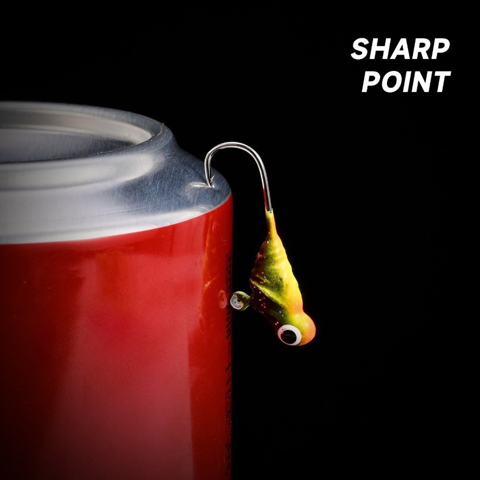 30pcs Ice Fishing Jigs with Carbon Steel Hooks Hard Lures for Bass and ...