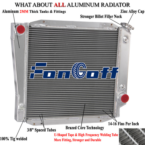 3 Row Aluminum Radiator For 1966-1977 Ford Early Bronco 302 5.0L V8 NEW ...