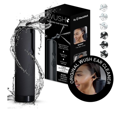 WUSH Pro Water Powered Ear Cleaner Safe Effective Electric Triple Jet ...