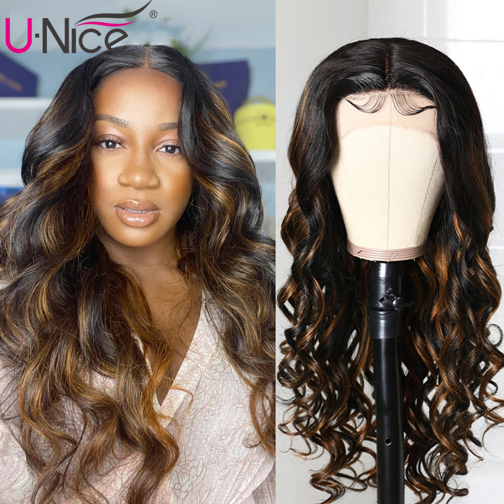 Ombre Balayage Brown FB30 Body Wave 13x4 Lace Front Human Hair Wigs for ...