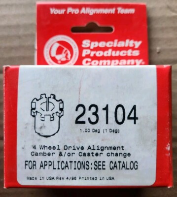 SPECIALTY PRODUCTS CAMBER/CASTER ALIGNMENT BUSHING 23104 1 DEGREE FITS ...