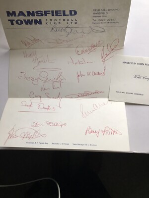 OFFICIAL MANSFIELD TOWN Headed Paper signed by the squad ...17 ...