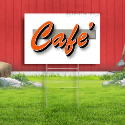 Cafe Restaurant food yard sign with metal stakes | eBay