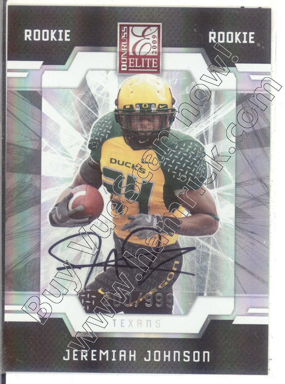 jeremiah johnson rc rookie draft auto autograph elite college oregon ...