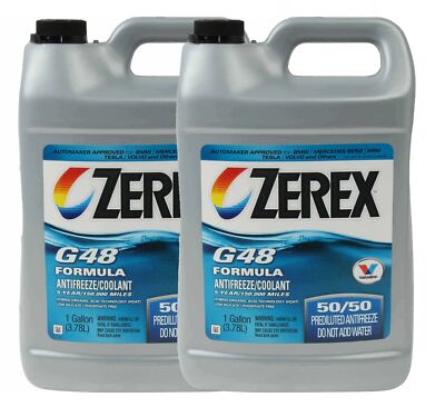 Valvoline Zerex 2 Gallons Antifreeze Coolant Blue G48 Prediluted 2 x 1 ...