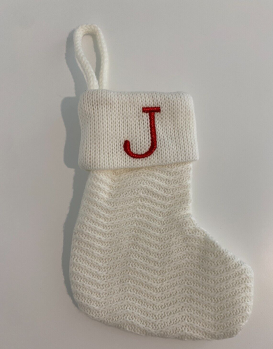 NORDSTROM rack Holiday Monogram Rib Mini Ivory Christmas Stocking ...