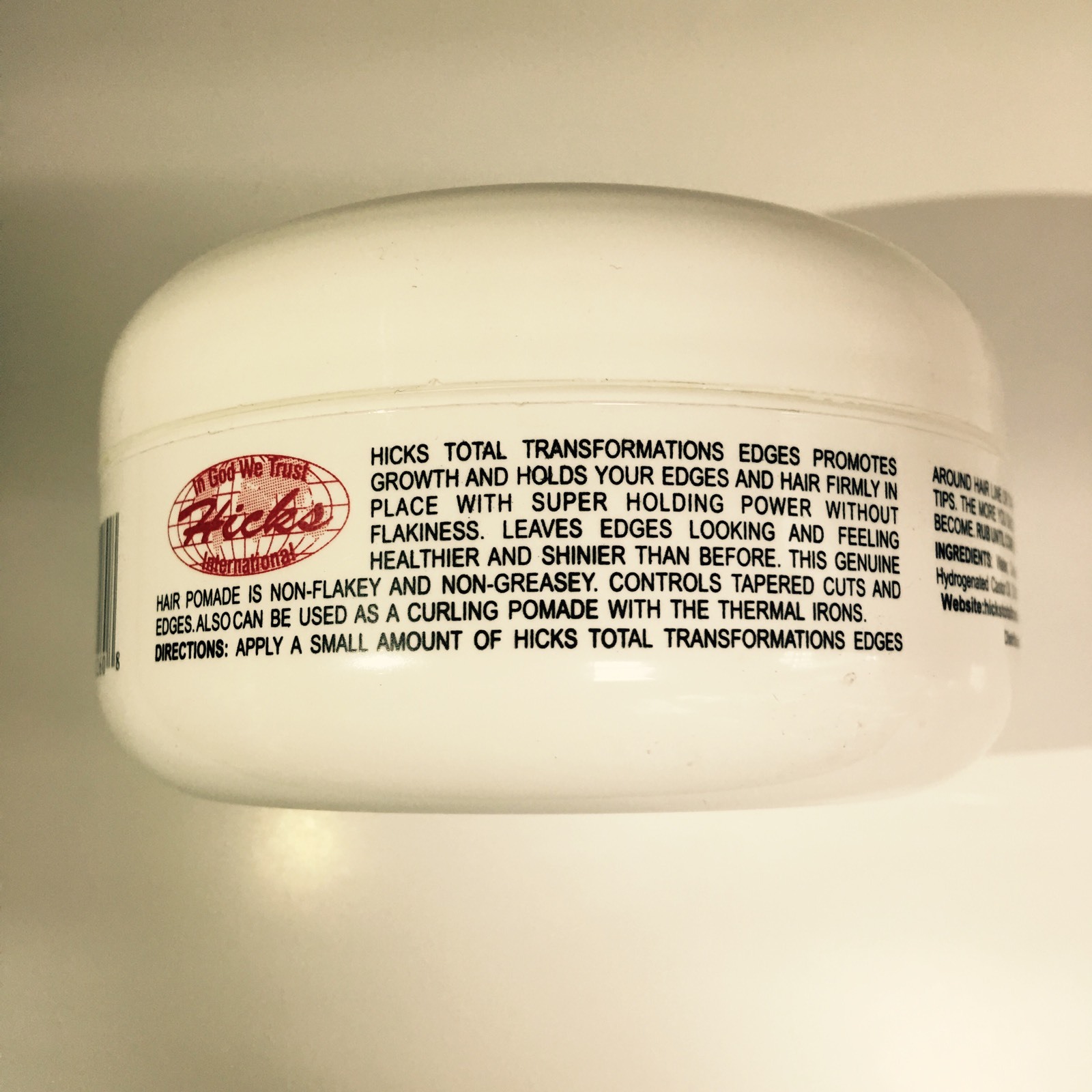 HICKS Edges Hair Gel Edge Control Pomade Total Transformations Hair ...