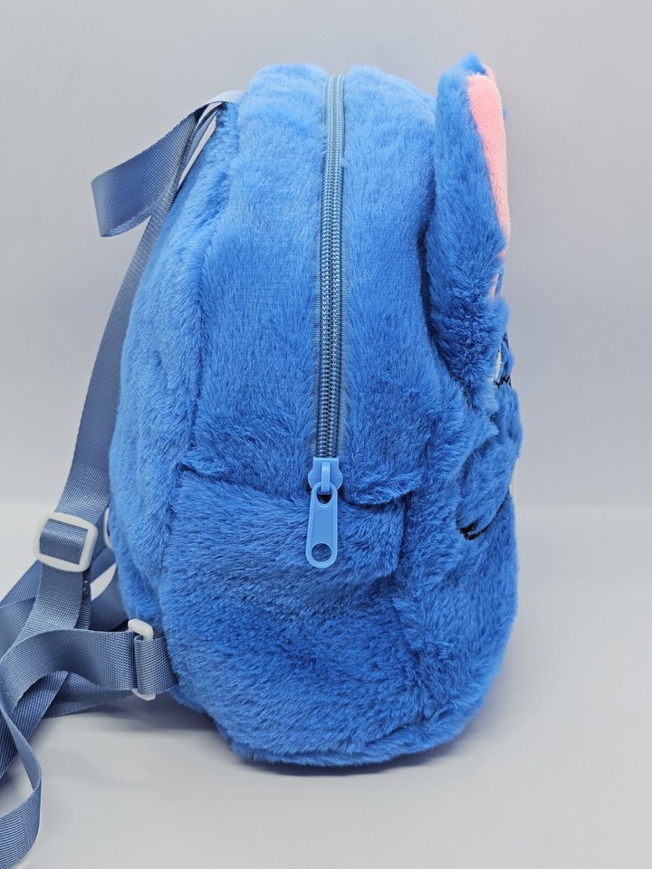 Disney Stitch Mini Backpack Blue Plush Lilo & Stitch Fur Bag | eBay