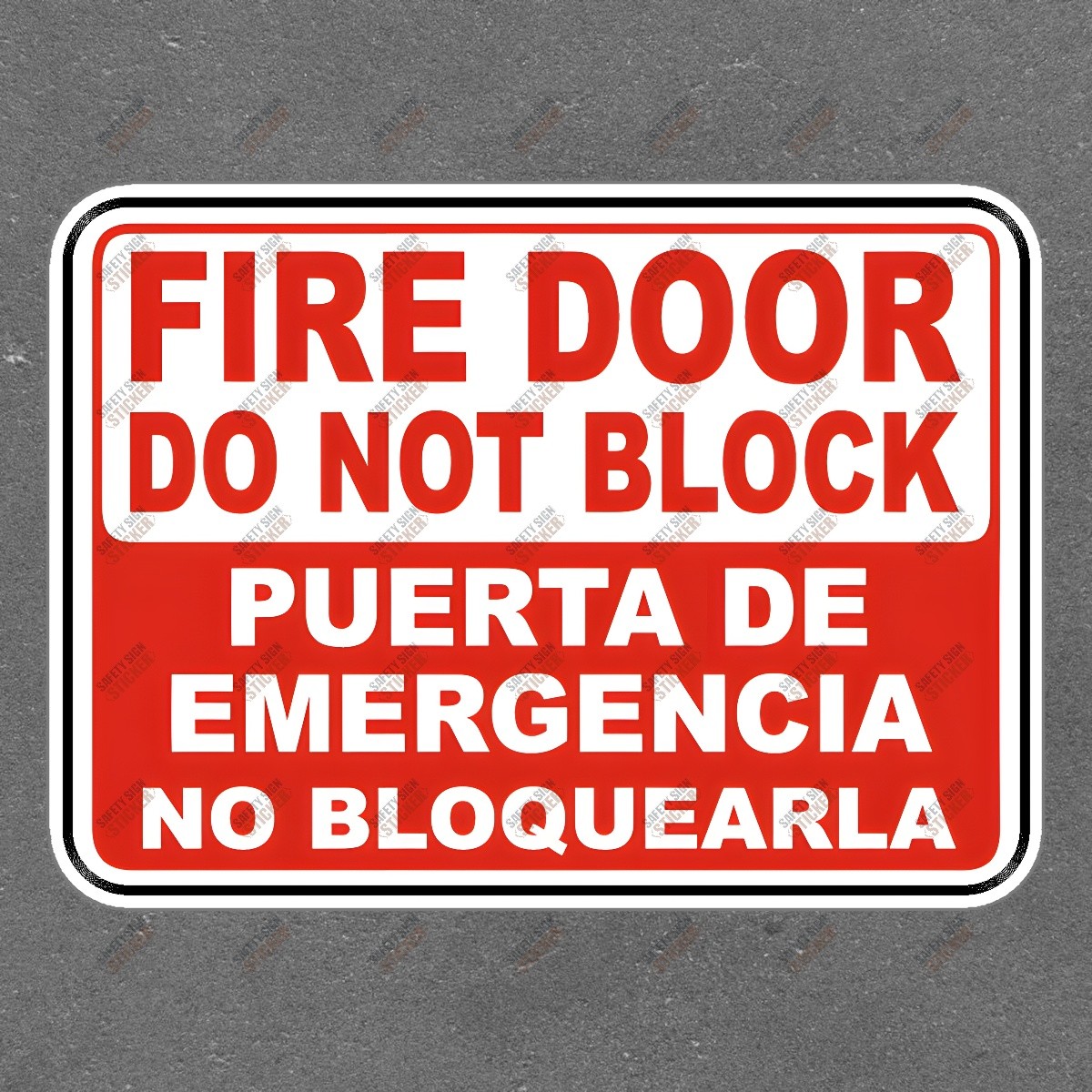 Fire Door Do Not Block Safety Sign Sticker OSHA Compliant Warning for ...
