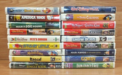 Mixed Lot of 18 Disney VHS Clamshell Tapes - Stuart Little, Jungle Book ...