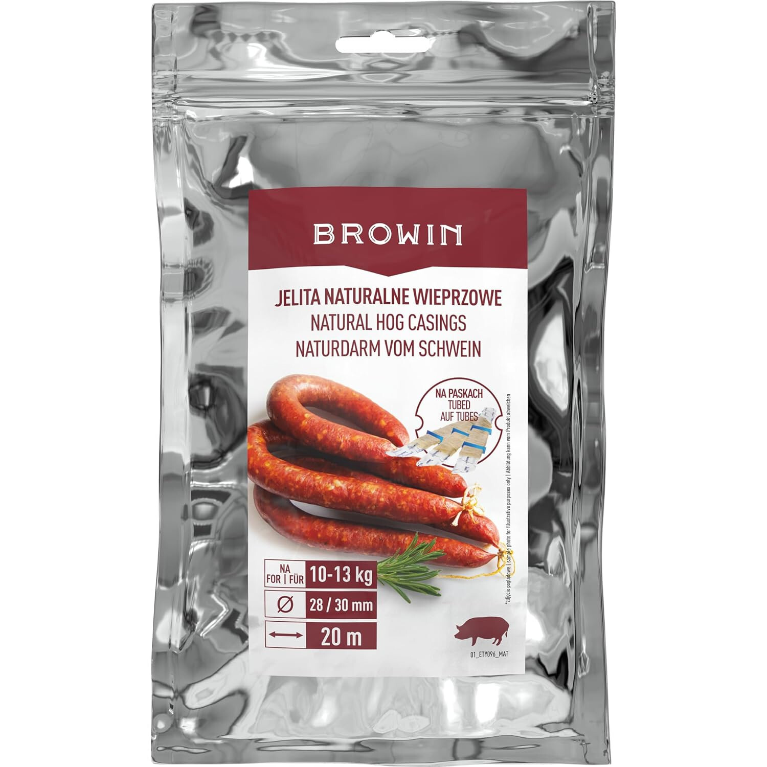 Schweinedarm Kaliber ø 28/30 - auf Tubes 20 m für Bratwurst Bockwurst ...