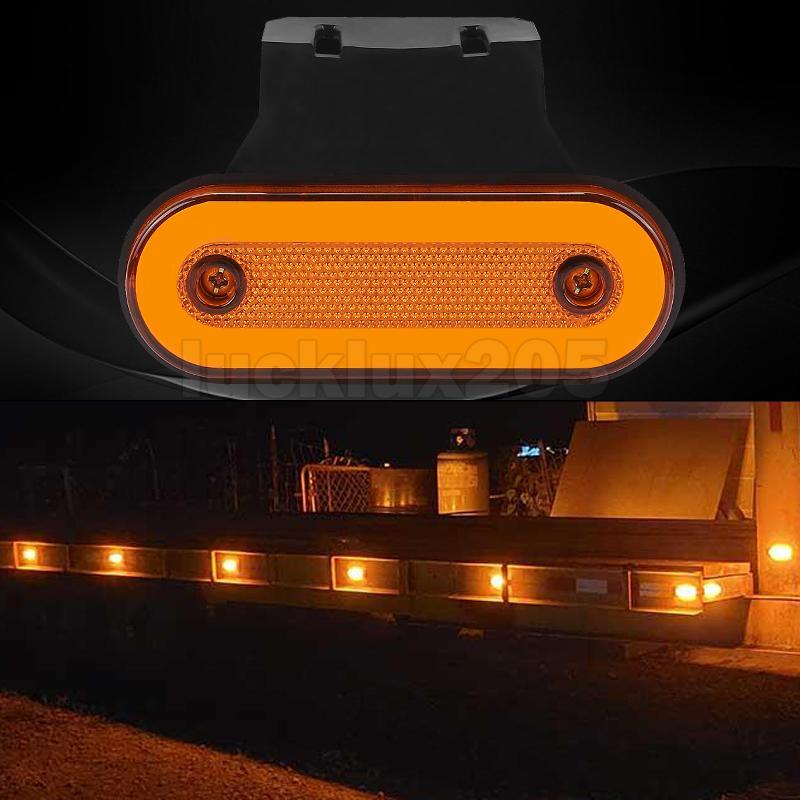 10X Amber 20 LED Clearance Lights Side Marker Trailer Truck Caravan ...