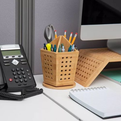 Reader Lattice Collection Plastic 5-Section Pen & Accessory Desk ...