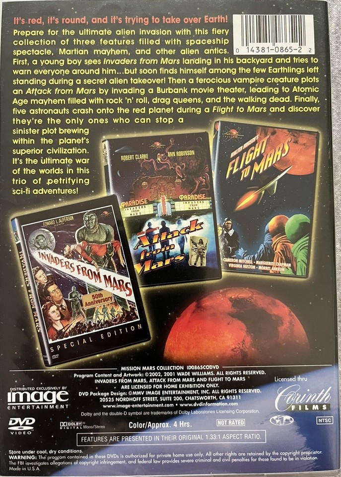 Mission Mars Collection - Flight to Mars/Attack From Mars/Invaders From ...