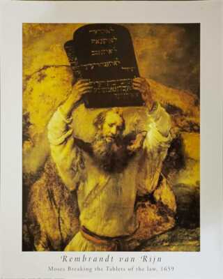 REMBRANDT _ MOSES BREAKING THE TABLETS , ART PRINT 19.68 BY 15.74 ...