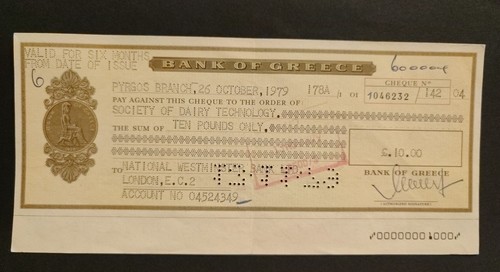 GREECE 🇬🇷Check exchange 1979 in British Pounds 🇬🇷Griechenland Grecia ...