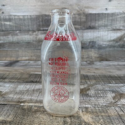 Vintage Johnson Farm Dairy Glass Milk Bottle | eBay