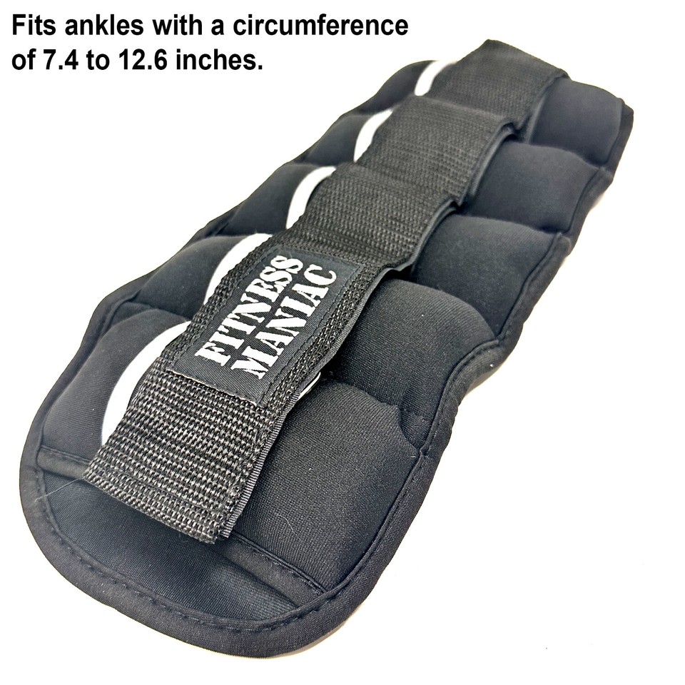 Adjustable Ankle Weights Pair Men Women 10 lbs Total Weight 1 to 5 lbs ...