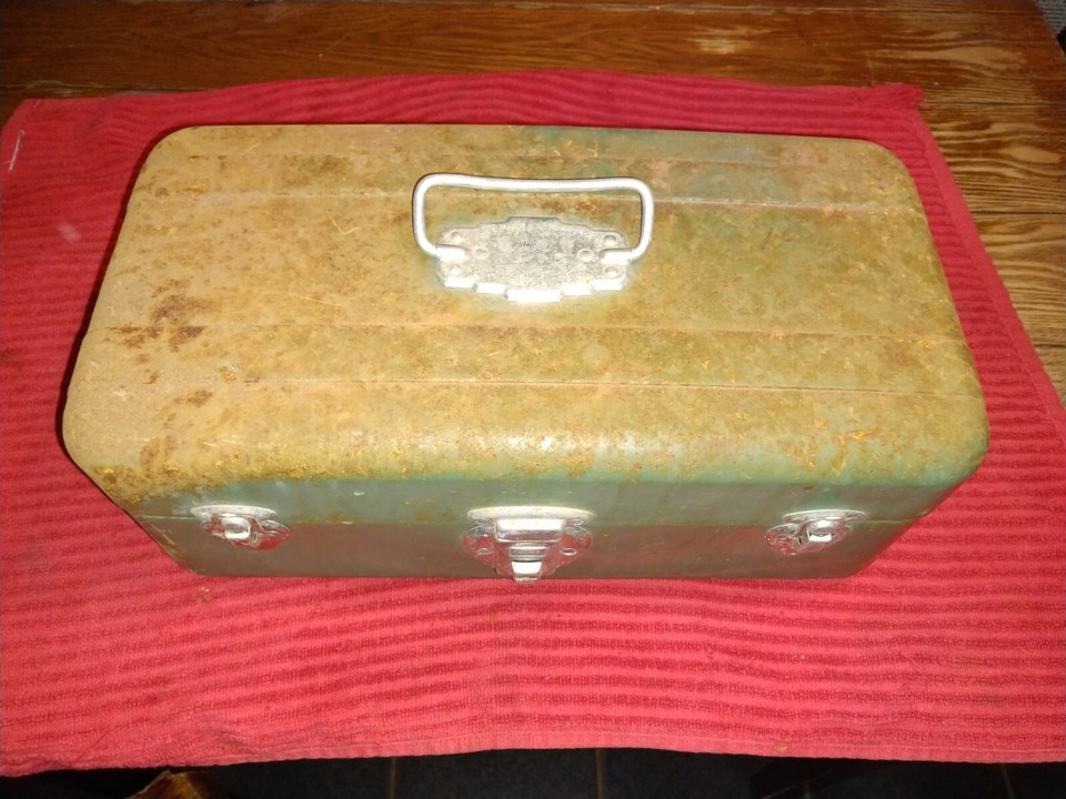 Union Steel Metal Tackle Box Unused Dent Free Vintage Made USA Latched ...