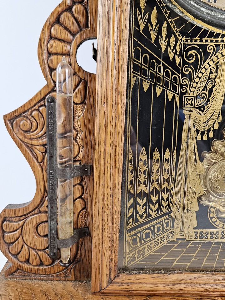 1870 INGRAHAM Victorian Gingerbread Calendar Clock with Thermometer ...
