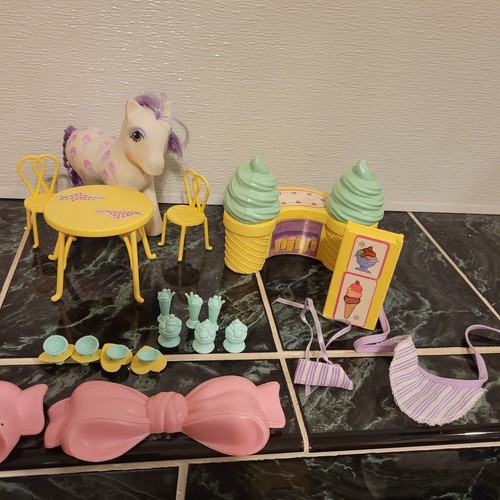 VINTAGE 1987 MY LITTLE PONY MLP G1 SATIN SLIPPER SWEET ICE CREAM SHOPPE ...