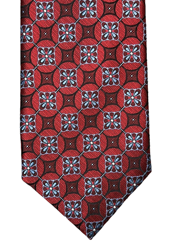 Robert Talbott Monterey CA silk neck tie geometric pattern dark red blue silver | eBay
