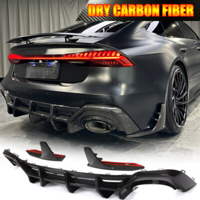 For Audi RS7 Sportback 2020UP DRY CARBON Rear Bumper Diffuser Splitter ...