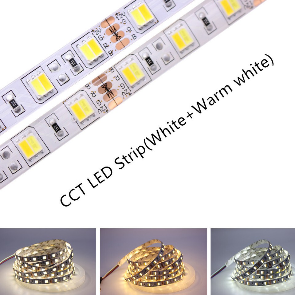 SMD 5050 RGB CCT LED Strip Waterproof DC 12V 24V CCT RGBW/WW string ...