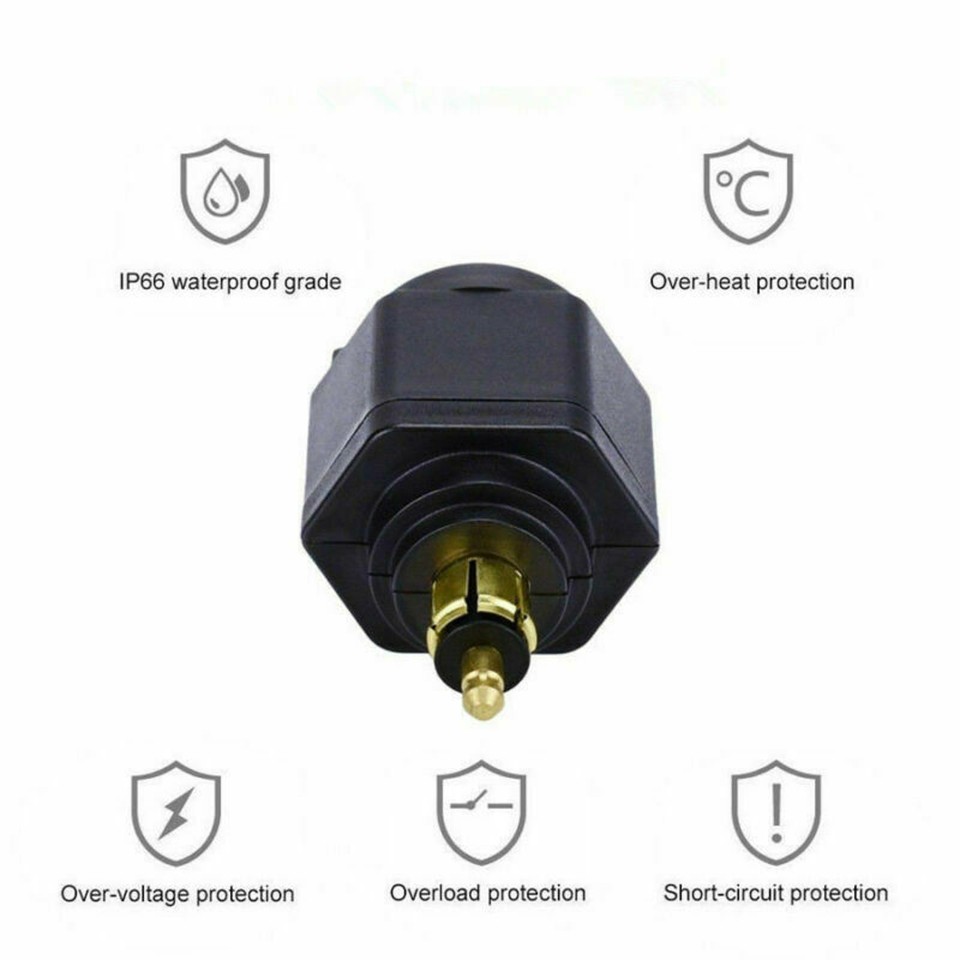 Power Adapter Blue LED Dual USB 2.1A Fast Charger For BMW Motorcycle ...