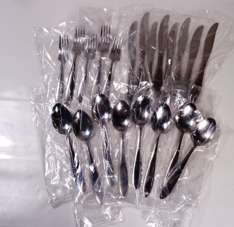 Martha Stewart MSE 21 Pc. Everyday Glossy Stainless Steel Flatware Set ...