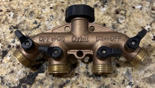 Orbit 4-Outlet Hose Faucet Manifold Leak Proof Brass 442564 | eBay