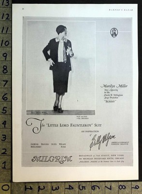 1926 MARILYN MILLER ACTRESS SUNNY SALLY MILGRIM FASHION DESIGN HESSER ...