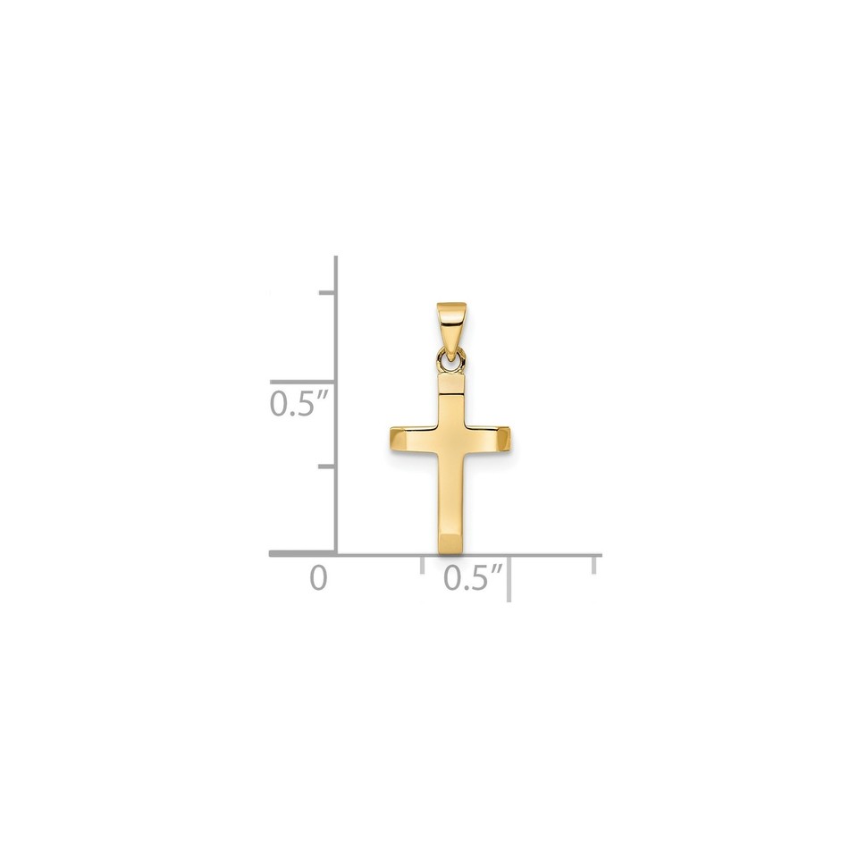 14k Gold Hollow Cross Pendant Sleek Minimalist Necklace for Men and ...