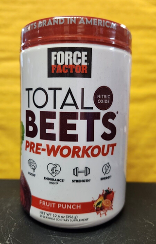 FORCE FACTOR Total Beets Pre-Workout Powder FRUIT PUNCH 12.6 oz EXP 06/ ...