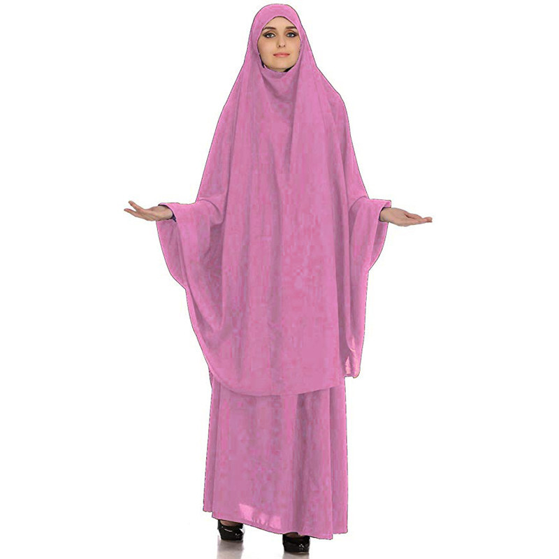 Muslim Women Overhead Khimar Burka Skirt Sets Prayer Islamic Kaftan ...