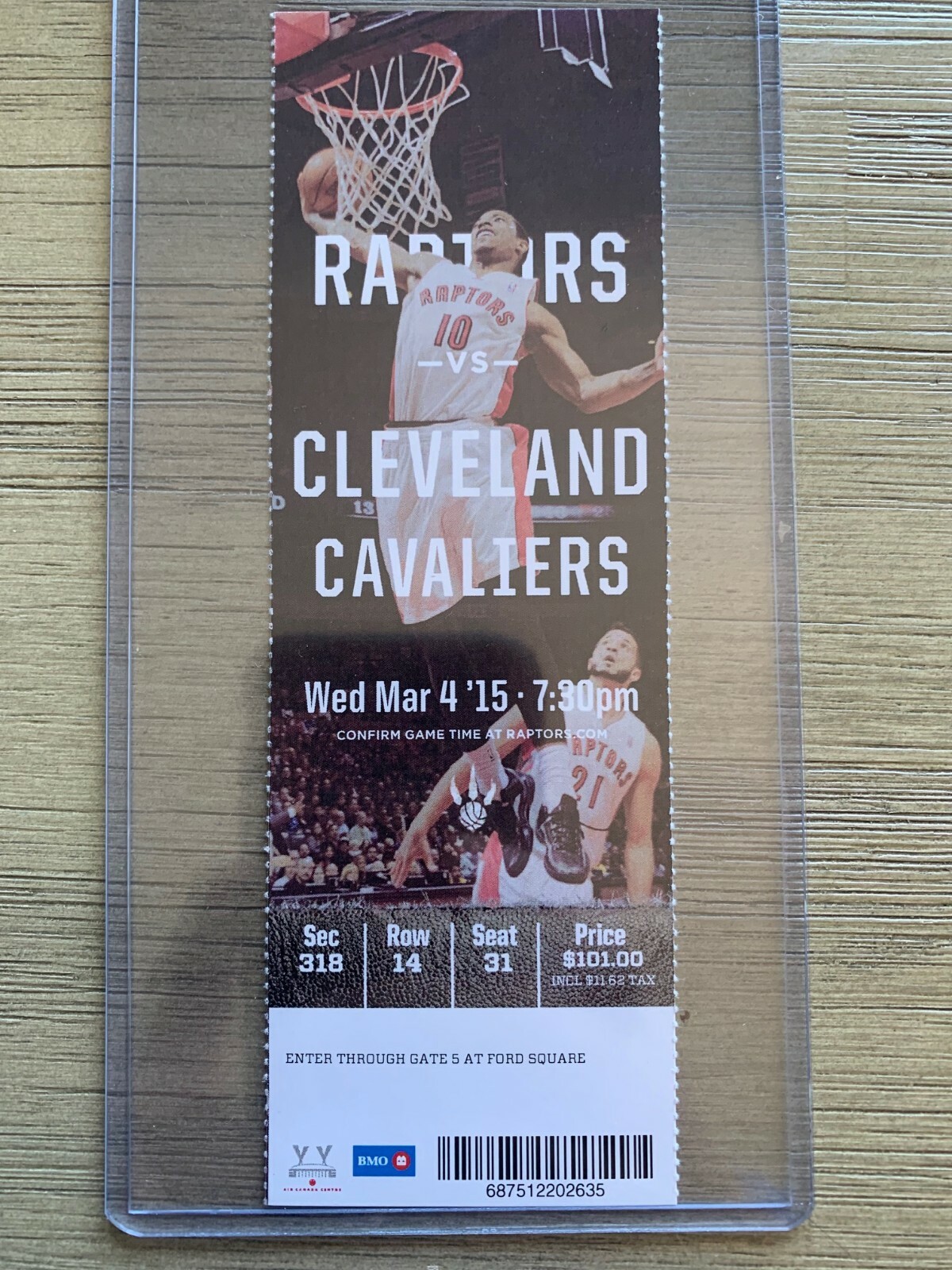 2015 Cleveland Cavs @ Toronto Raptors 3/4 NBA Ticket Stub - Lebron ...