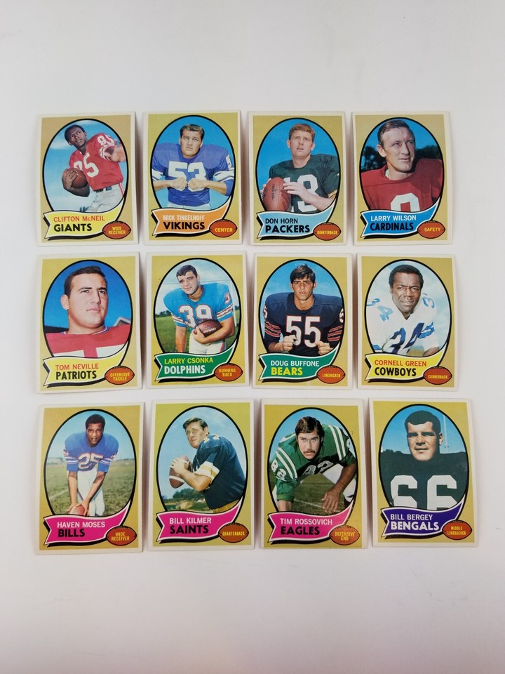 1970 TOPPS FOOTBALL COMPLETE SET 263 CARDS EX AVG COND. READ ...
