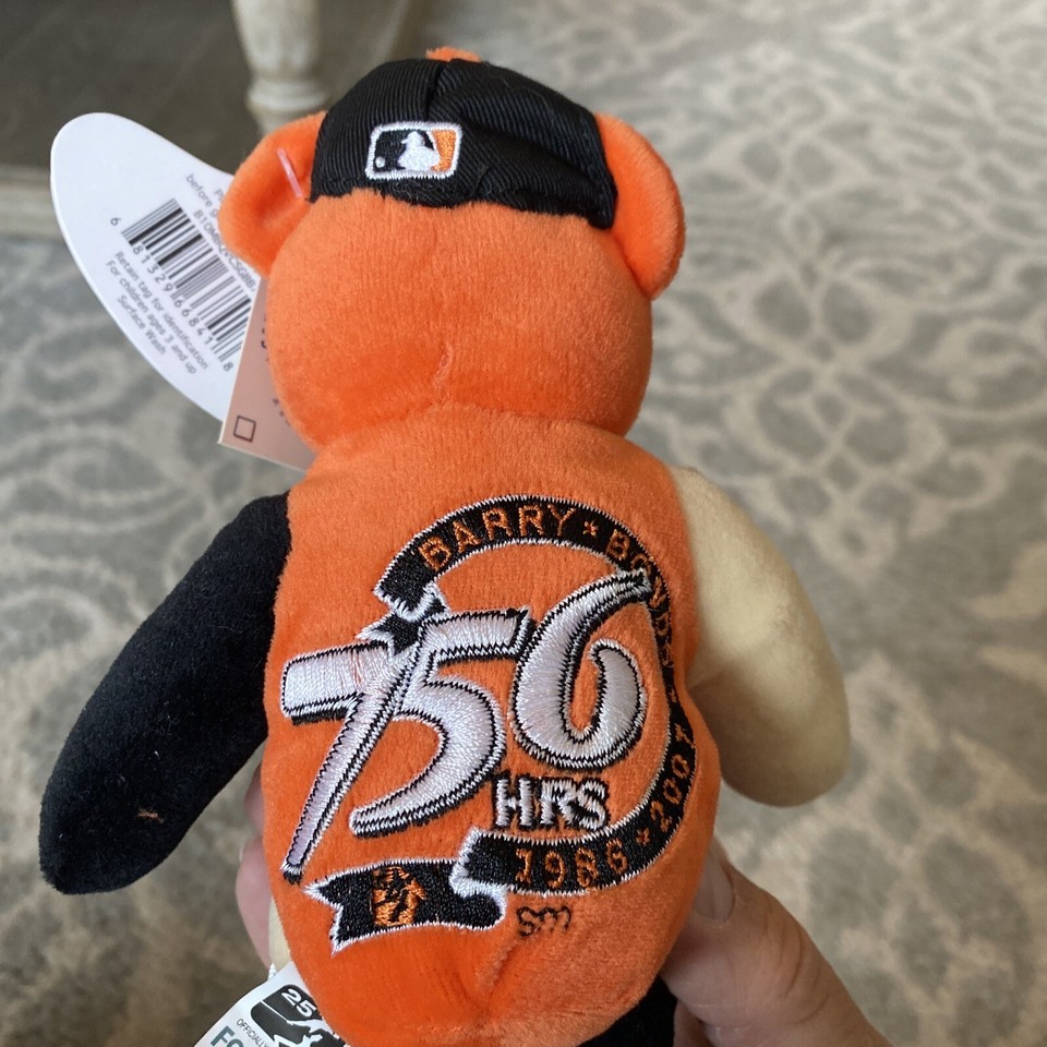 RARE Forever Collectibles Barry Bonds 756 Hours 8” Beanie Plush Bear ...