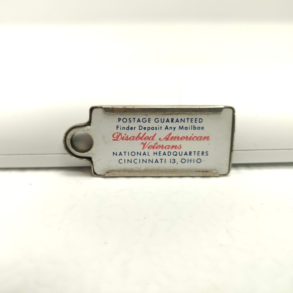 RARE VTG Disabled Veterans Mini License Plate Key Chain Ring ...